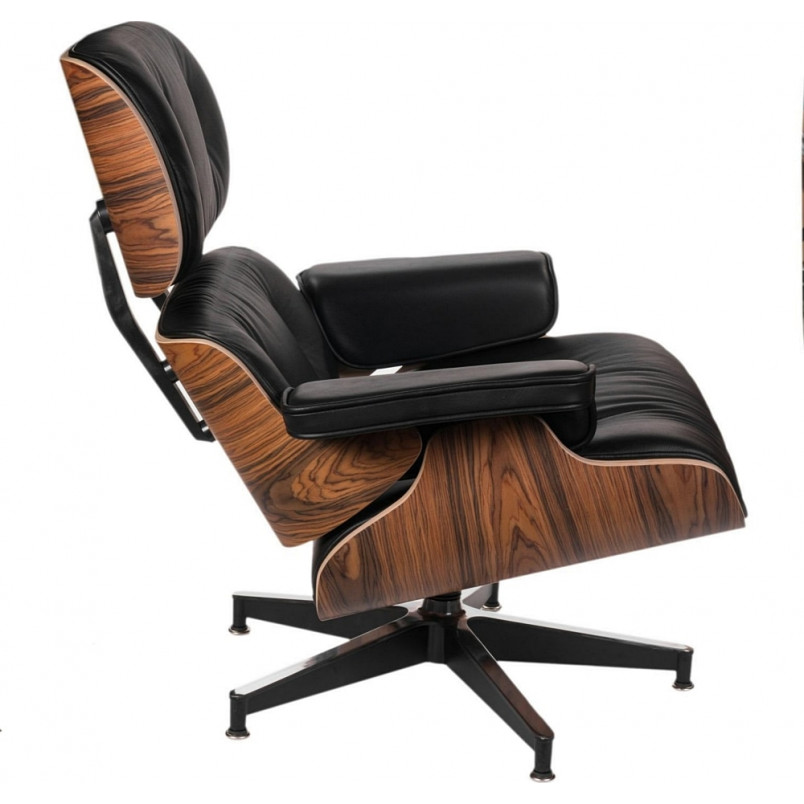 Fotel skórzany obrotowy Vip czarny/palisander marki D2.Design