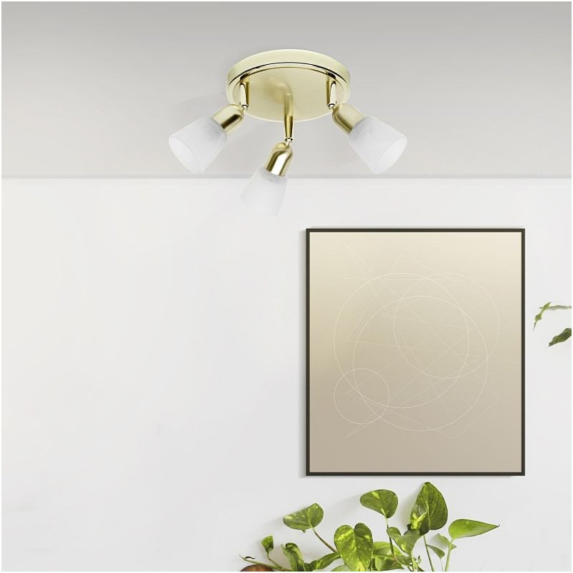 Plafon szklany potrójny Sofia Mosiądz/Alabastrowy marki Brilliant