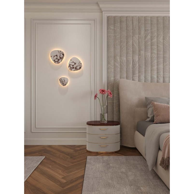 Kinkiet dekoracyjny marmurowy Marbles LED 20cm biały kamień MaxLight