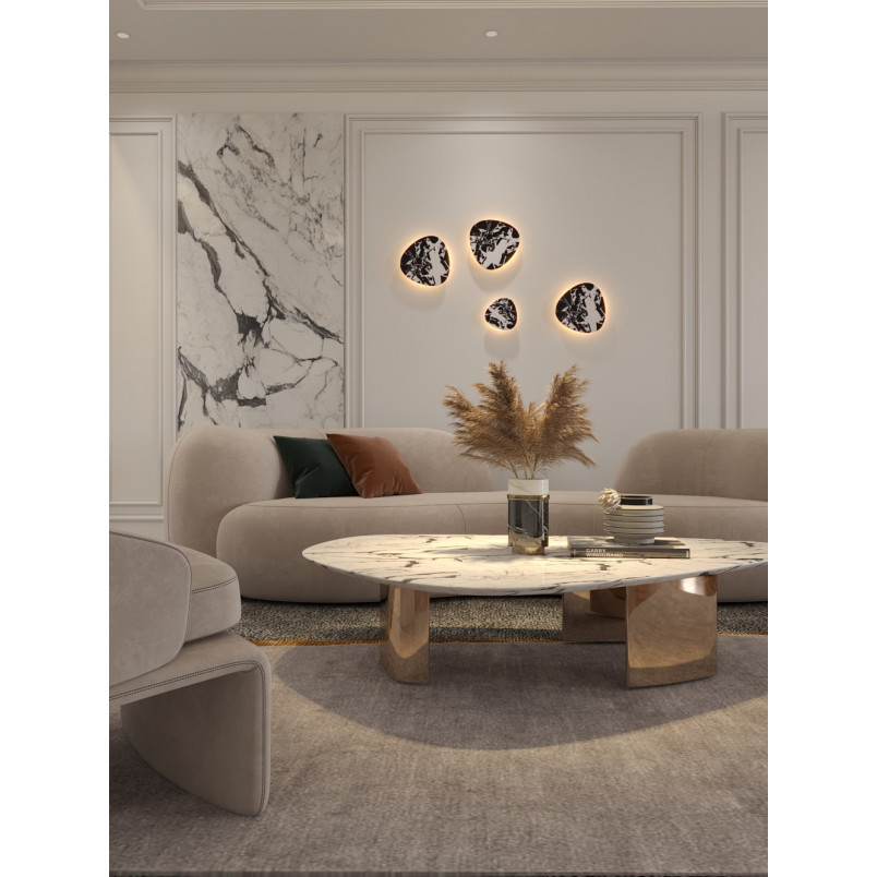 Kinkiet dekoracyjny marmurowy Marbles LED 20cm biały kamień MaxLight