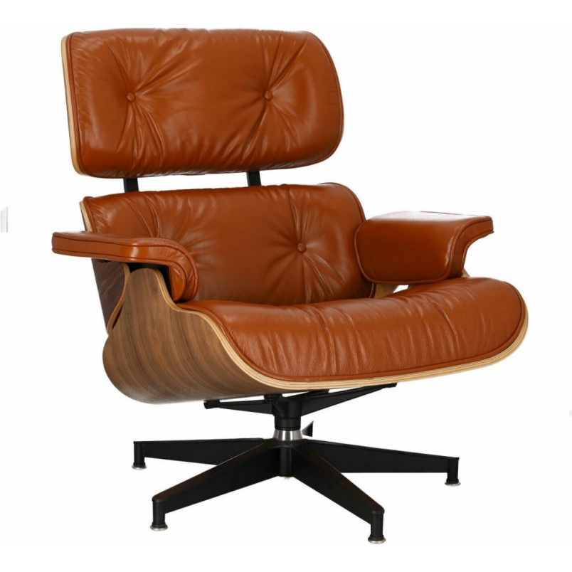 Fotel skórzany obrotowy Vip brązowy/orzech marki D2.Design